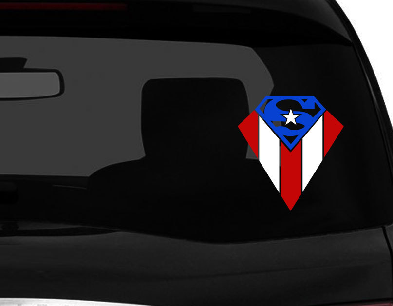 Puerto Rico Vinyl Car Decal Sticker 6"(H) superman design Puerto Rican ...