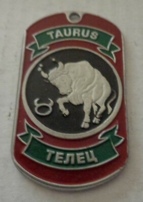 RUSSIAN DOG TAG PENDANT MEDAL ZODIAC TAURUS | eBay