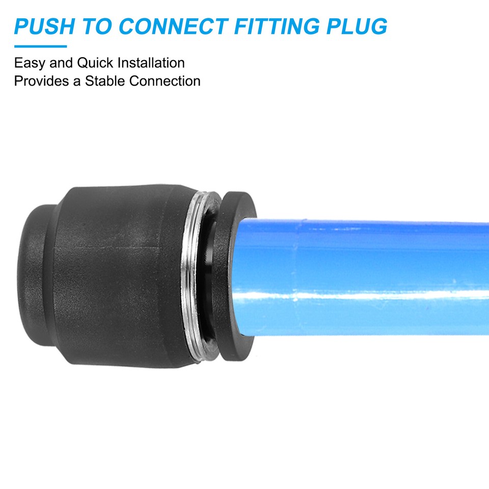 10 Pcs 1/4 Inch Push to Connect Air Fitting Plugs Pneumatic Cap Style ...