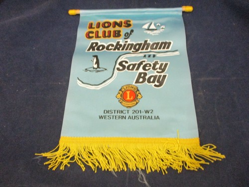 Vintage Lions Club Banner Flag Rockingham & Safety Bay Australia ...
