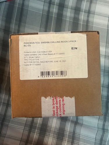 Pokemon Chilling Reign 3 Pack Blister Sealed Case (24x 3 Packs) Sword ...