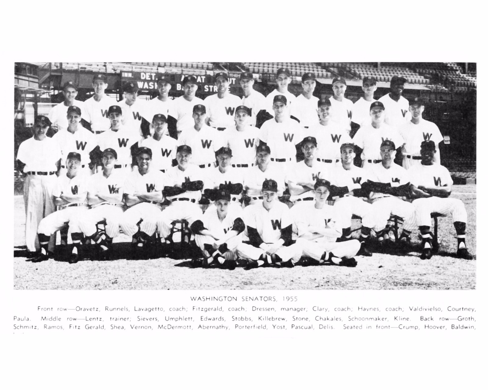 1955 WASHINGTON SENATORS BASEBALL TEAM 8X10 PHOTO | eBay