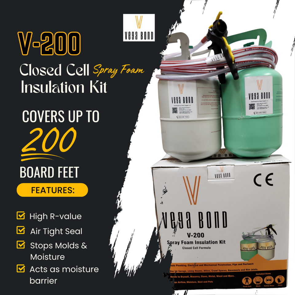 Vega Bond V200 Closed Cell Spray Foam Insulation Kit. 2 Part Foam ...