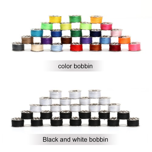 50 Pieces 2 Bobbin Sewing Thread Kit Bobbins and Sewing Thread Assorted ...
