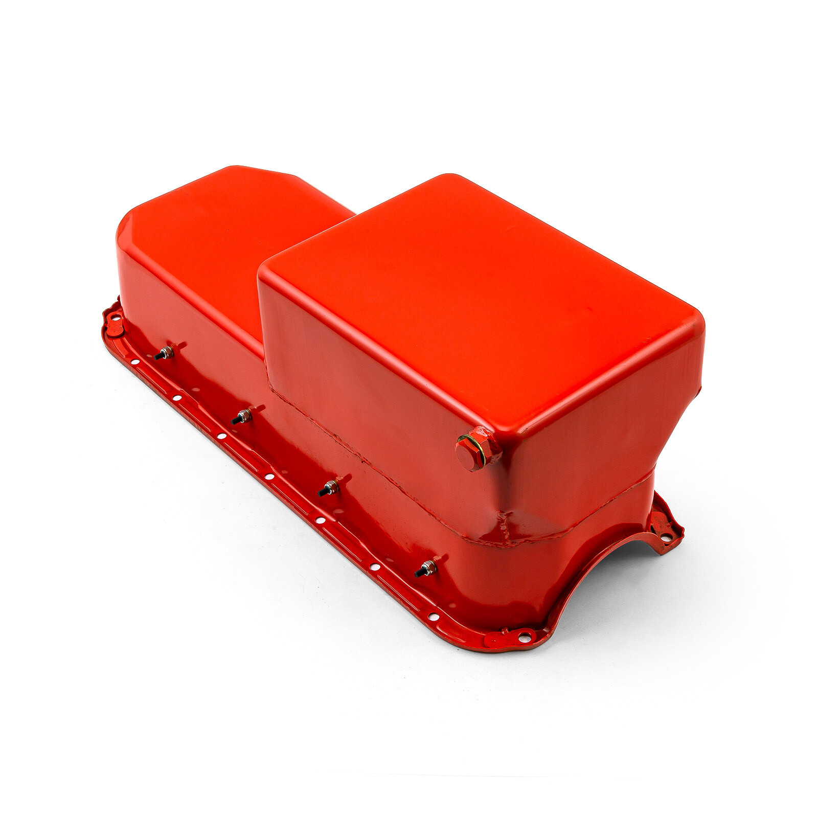 Chevy SBC 350 7Qt Rear Sump RH Side 2Pcs Rms Orange Oil Pan Windage ...