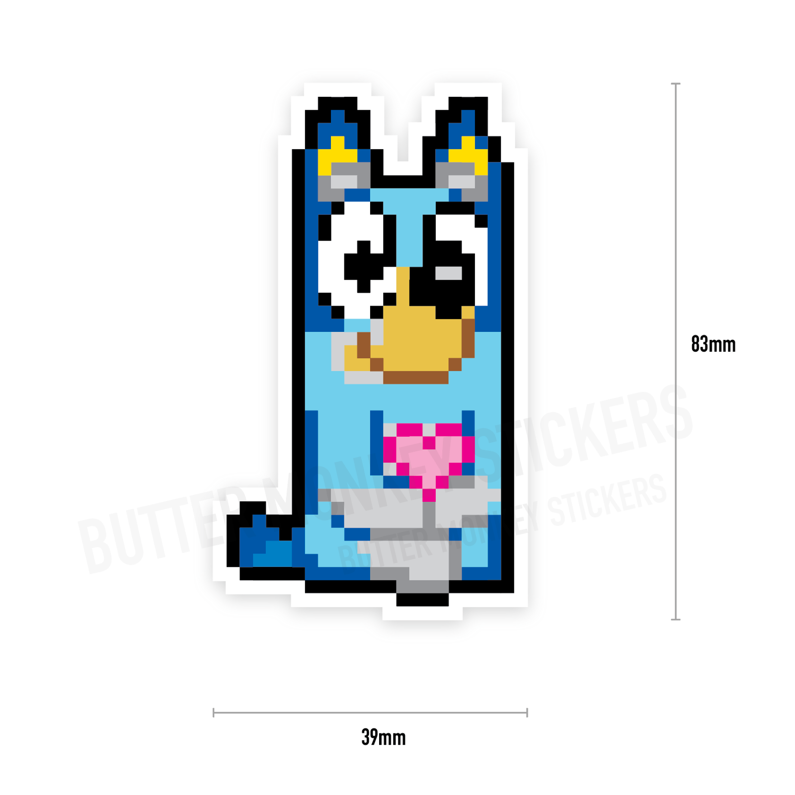 Bluey pixel 8-bit style car sticker/decal (r/Palace) | eBay