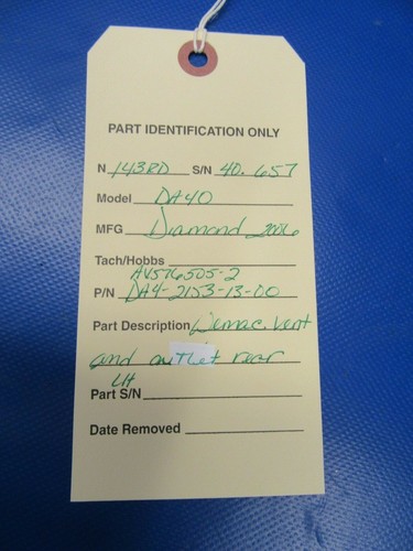 Diamond DA40 Wemac Vent & Outlet Rear LH DA4-2153-13-00 & AV576505-2 ...