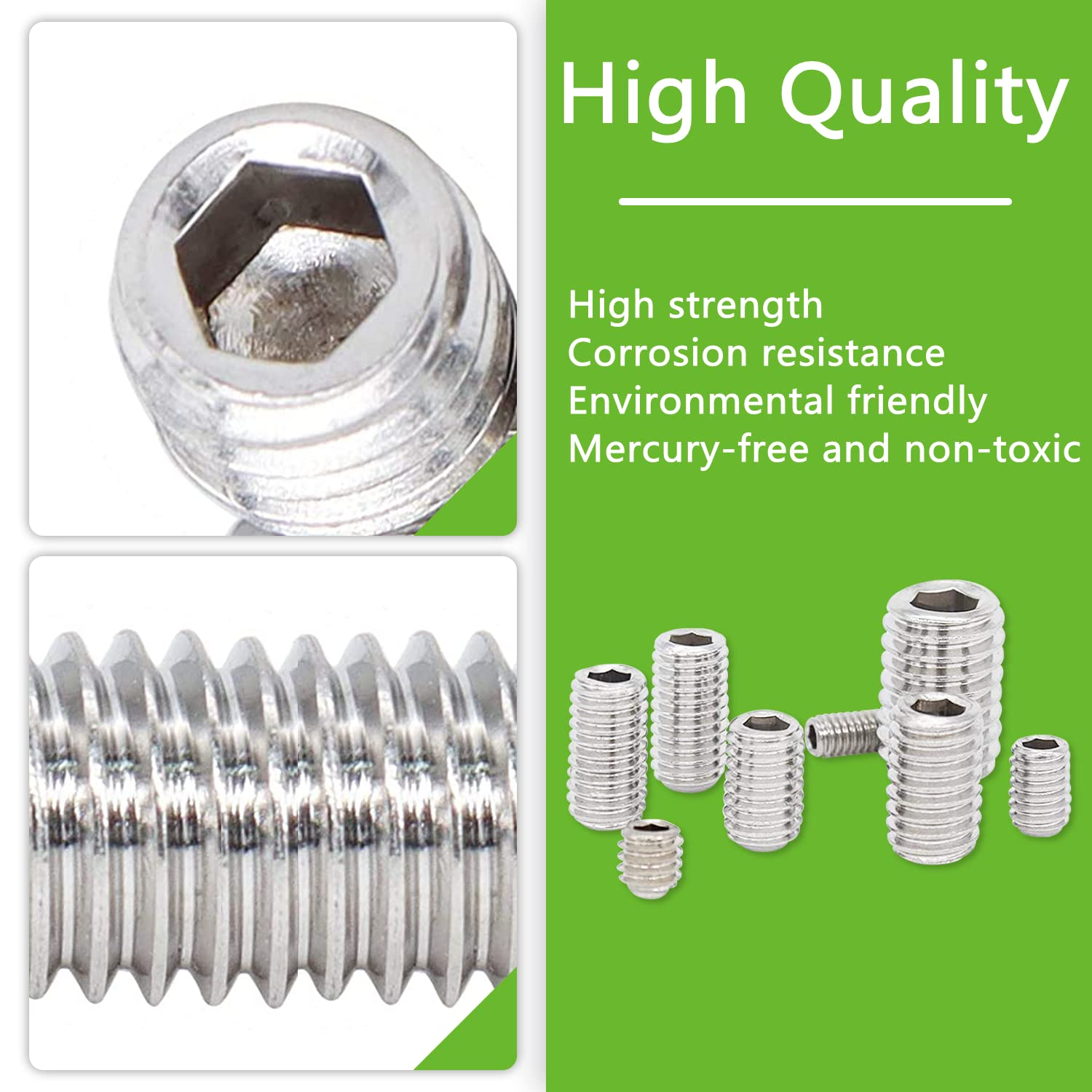 381PCS Grub Screws Hex Allen Head Socket Set Screw Bolts Assortment Kit ...