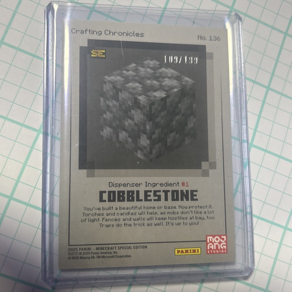 2025 Panini Minecraft Crating Chronicles #136 Cobblestone 109/199 | eBay