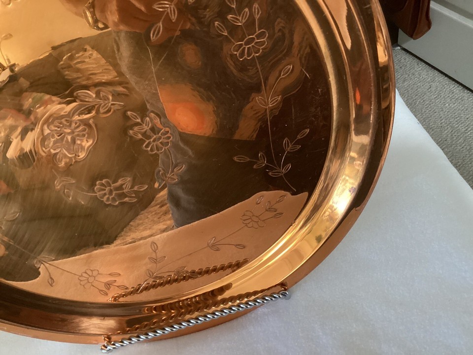 Vintage Princess House Copper Etched Floral Serving Tray 12.25” | eBay