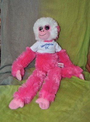 AURORA World Plush Monkey PINK 19" Hanging Chimp T-shirt Washington DC ...