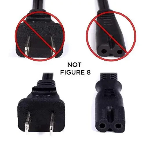 Polarized Power Cord, 2 Prong, Universal, 6 Ft, Black | eBay