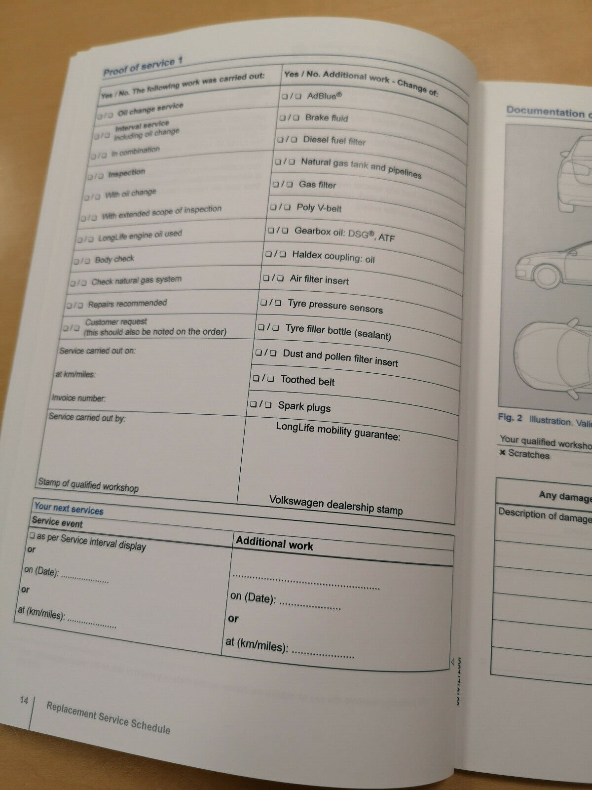 VW PKW Serviceheft Englisch! Replacement Service Schedule (Ausg 11.2014 ...