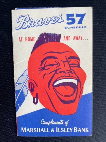 1957 Milwaukee Braves Baseball Game Schedule M&I WORLD SERIES CHAMP ...