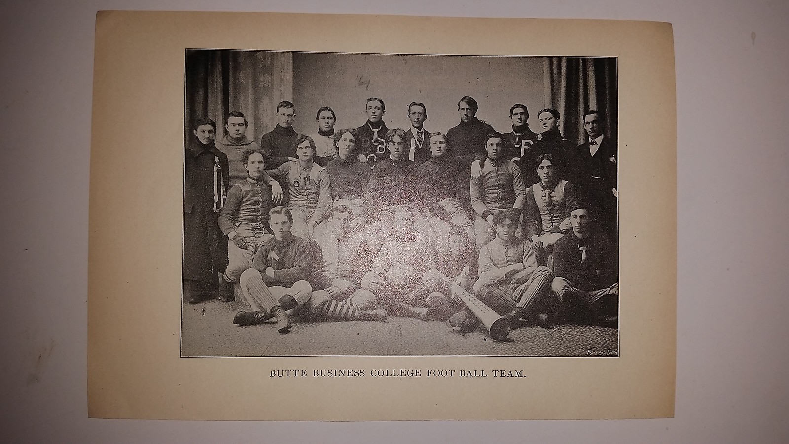 Butte Business College & Burdette Boston 1897 Football Team Picture ...