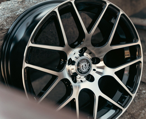 Set of 4 Custom 18 inch Wheels Rims 5X120 +35 Black Machine May fit BMW ...