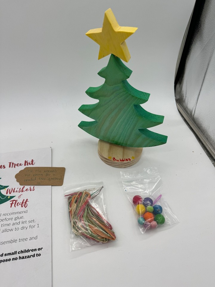 NEW Handmade Craft Wood Christmas Tree Winter DecorOrnaments Props DIY ...