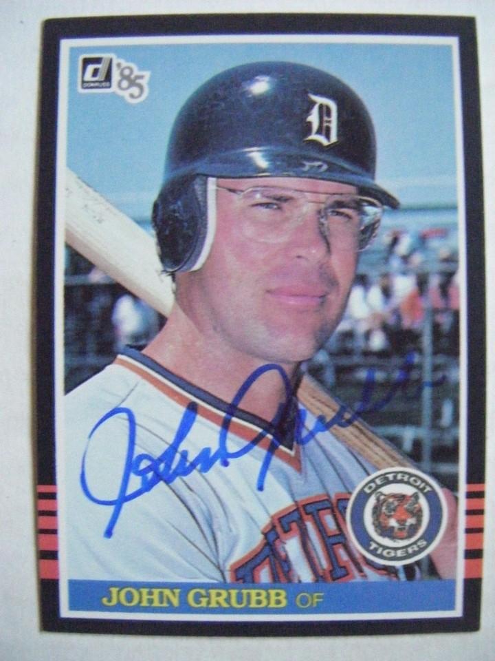 JOHNNY GRUBB signed TIGERS 1985 Donruss baseball card AUTO FLORIDA ...