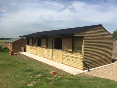 12' x 36' THREE STABLE BLOCK TREATED TIMBER STABLE BLOCK HORSE STABLES ...