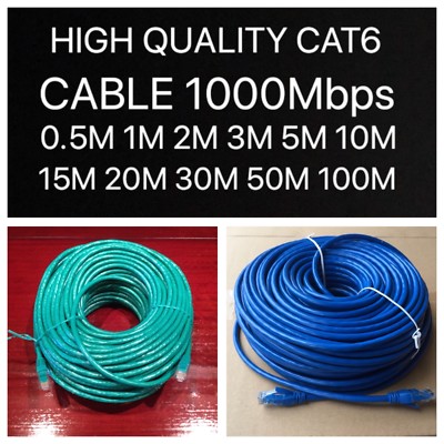 10m 20m 30m 50m 100m Cat6 Network Ethernet Cable 100M/1000Mbps | eBay