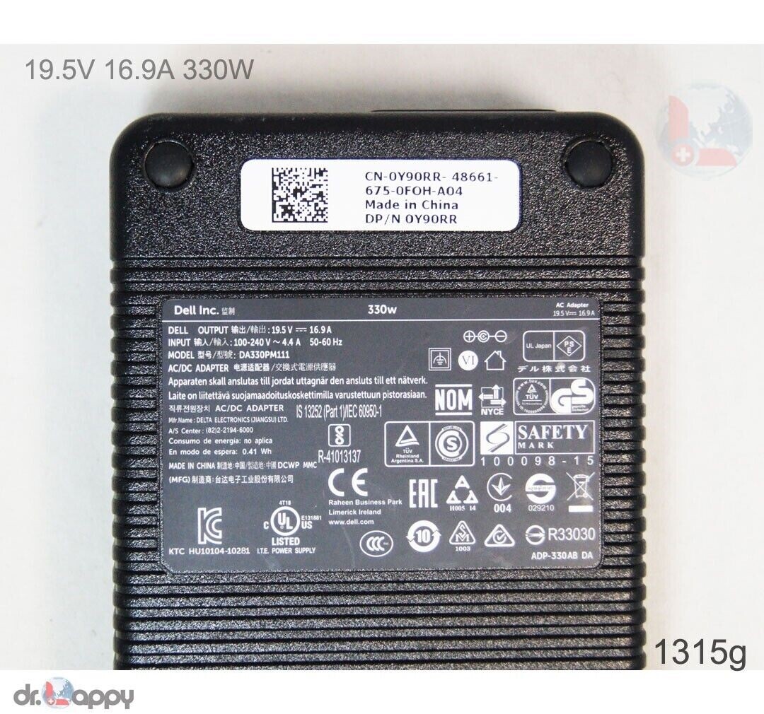 330W AC Power Adapter Charger Compatible Dell ADP-330AB D Y90RR 0Y90RR ...