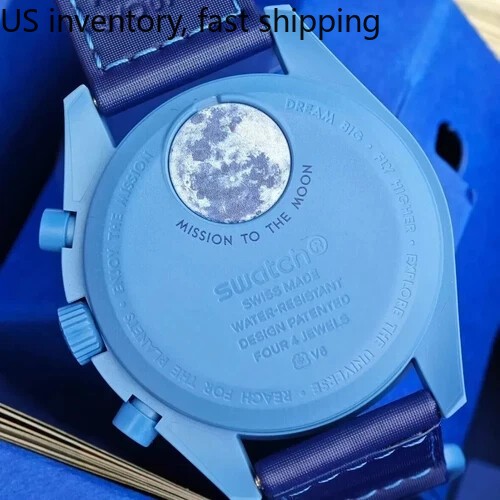 Moonswatch Mission Swatch To The Super Blue Moonphase Watch - With Box ...