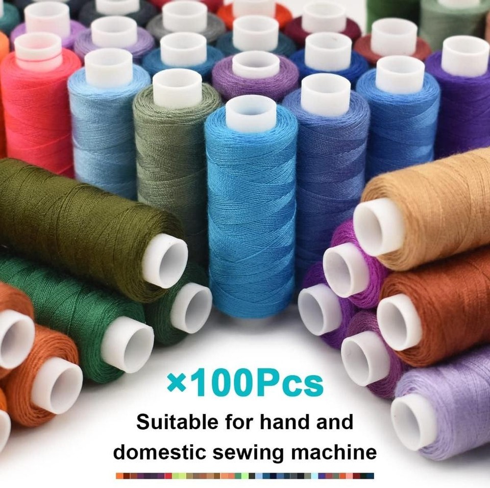 Sewing Thread Kit 100 Color All Purpose Polyester Thread kit 250 Yards ...