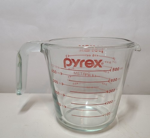 Vintage Pyrex Measuring Cup 2 Cup 16 Oz Clear With Red Writing Good ...