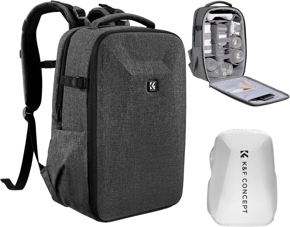 K&F CONCEPT Camera Backpack Waterproof Hardshell Bag for DSLR/SLR ...
