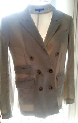 Theory Stretch Linen Tortoise Shell Six Button Blazer | eBay