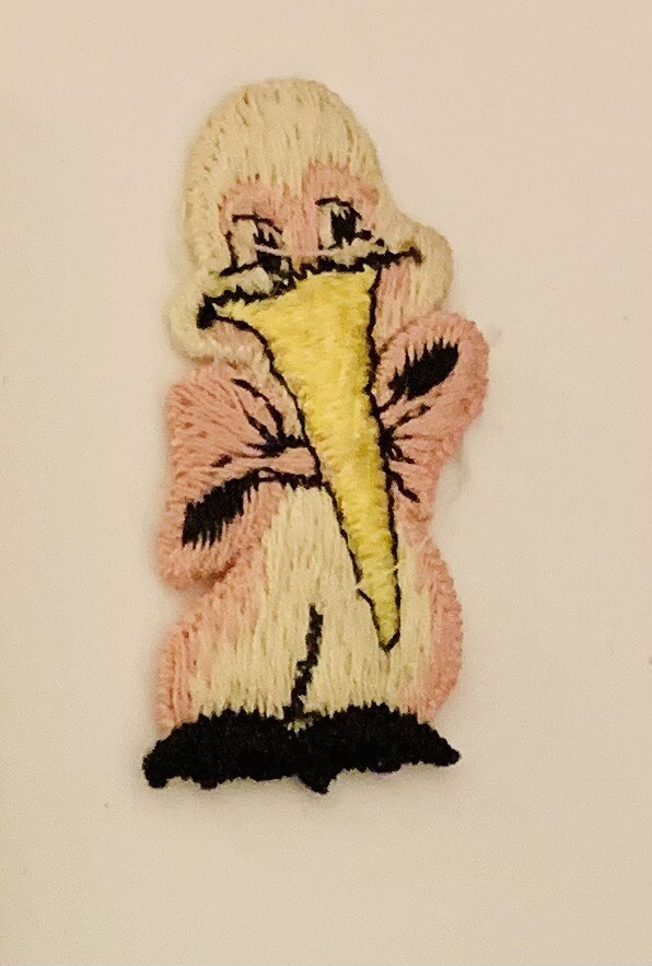 Stork Bird Sew On Iron On Patch Embroidered Pink | eBay