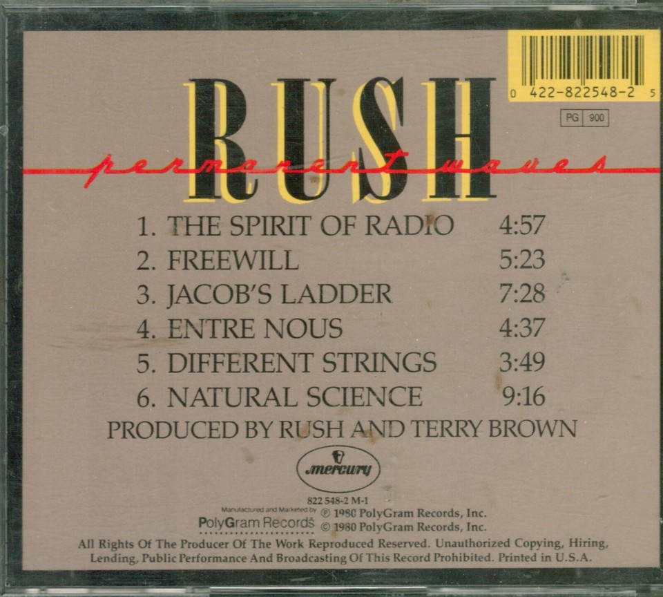 Rush ‎– Permanent Waves / CD VG+ | eBay