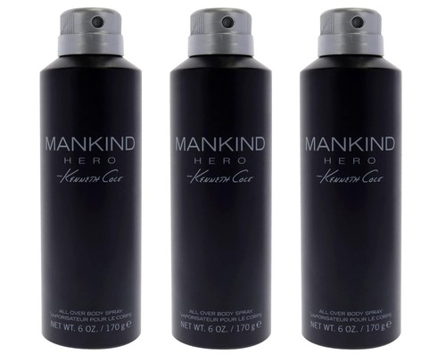 *PACK OF 3* MANKIND HERO by Kenneth Cole for Men All Over Body Spray 6 ...