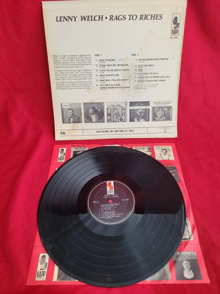 Lenny Welch Rags To Riches LP Vinyl Record Album | eBay