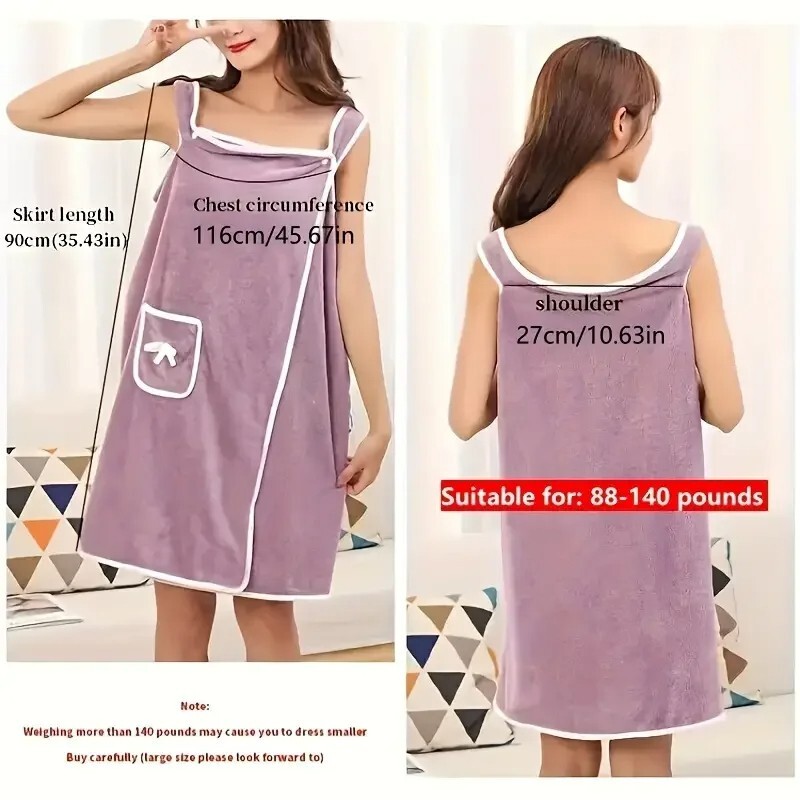 Wearable Ladies Bath Towel Dress Fast Drying Bath for Women Beach Spa ...
