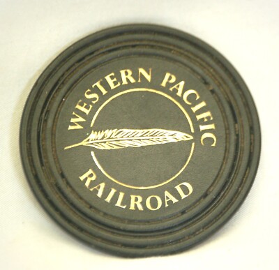 Western Pacific Railroad Feather River Line Black Plastic Drink Coaster ...