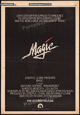 MAGIC__Original 1978 Trade print AD promo / poster__ANTHONY HOPKINS ...