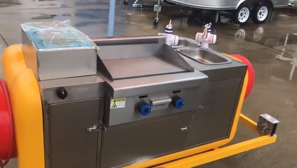 Gas Griddle Steamer Pan Sink Hotdog Taco Food Concession Cart Trailer ...