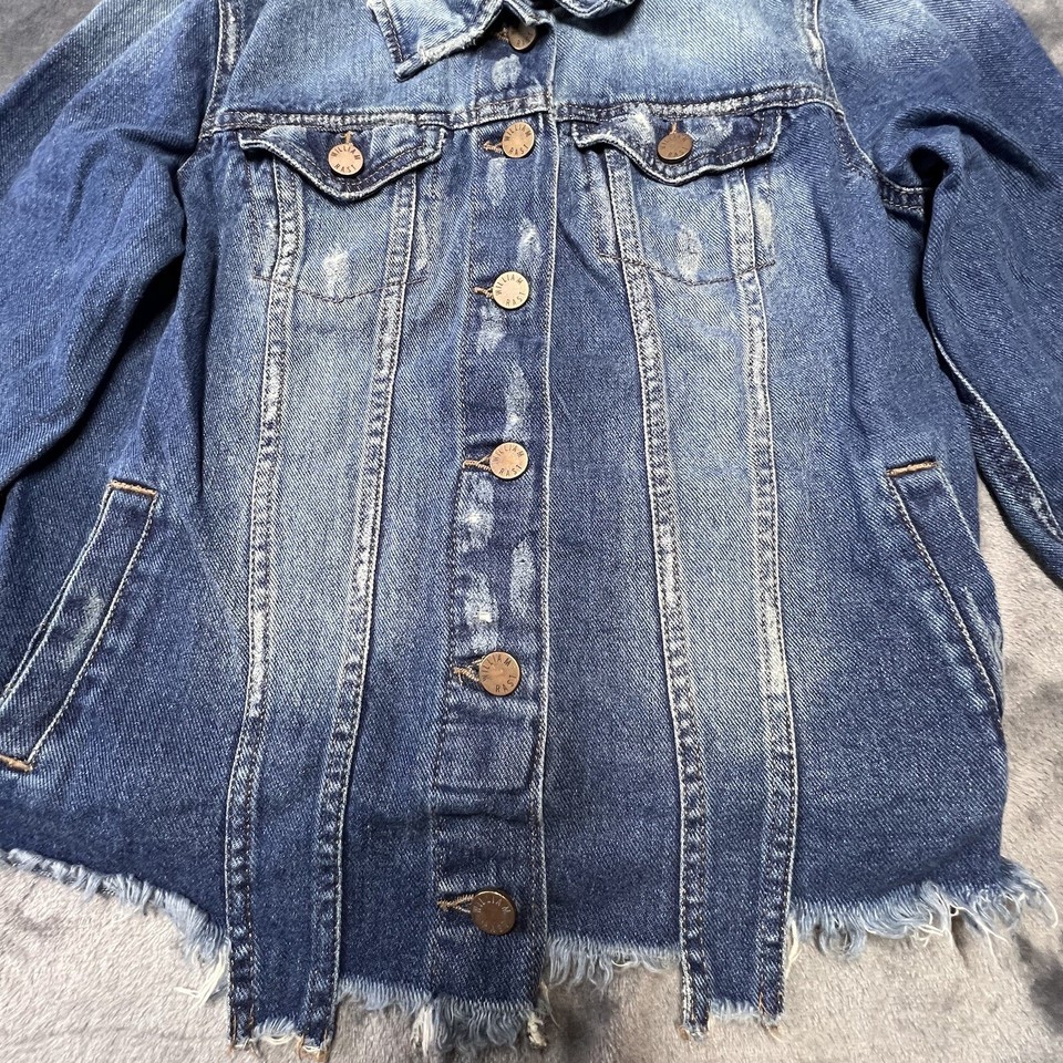 William Rast Button Down Denim Distressed Jacket Sz M Justin Timberlake ...