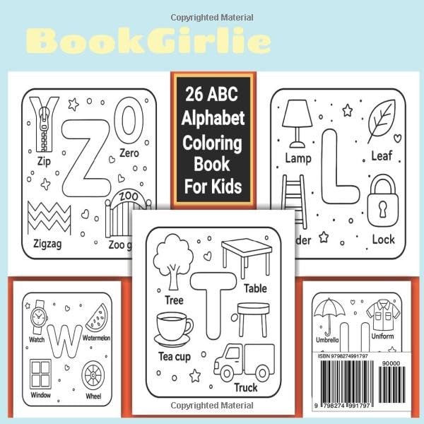 Alphabet Coloring Book for Kids: Fun Letters and Cute Pictures for ...