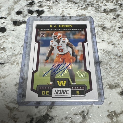 2023 Panini Score KJ Henry Rookie Signatures Auto Autograph RC #393 ...