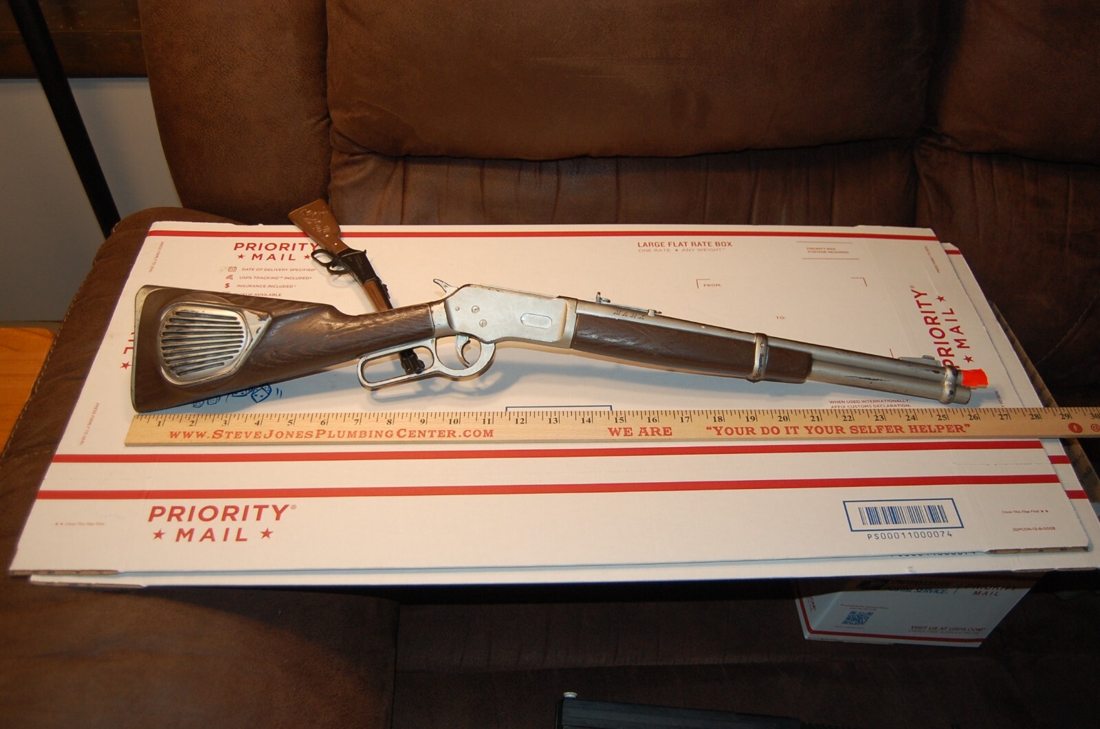 Vintage MARX Toy Rifle Lever Action Works 27” & JAM Wild West 7 1/2 ...