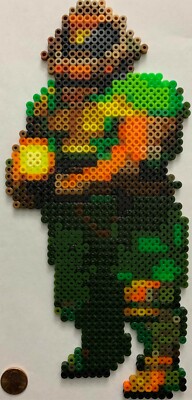 Doomguy Doom Bead Sprite Perler Artkal Hama Art Slayer Marine Space Guy ...