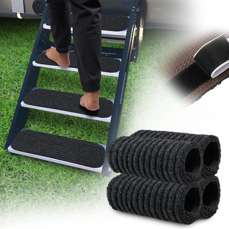 RV Steps Covers Rugs 4 Pack, 19.5 x 7.5 Inch Wide RV Camper Step Stair ...