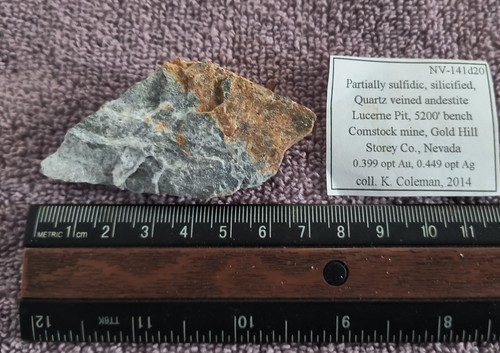 Gold-Silver ore, Lucerne pit, Comstock mine, Storey Co., Nevada-Assayed ...