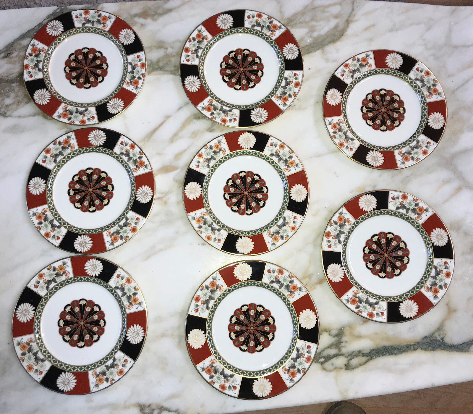 VINTAGE MIKASA NARUMI SHOGUN IMARI BONE CHINA BREAD PLATES - SET OF 8 ...