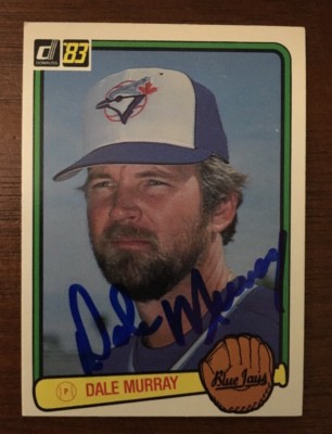 DALE MURRAY 1983 DONRUSS AUTOGRAPHED SIGNED AUTO BASEBALL CARD 381 BLUE ...