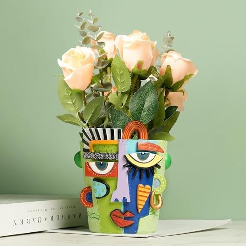 Mint Green Abstract Face Planter Pot/Picasso Flower Pot, Unique Head ...