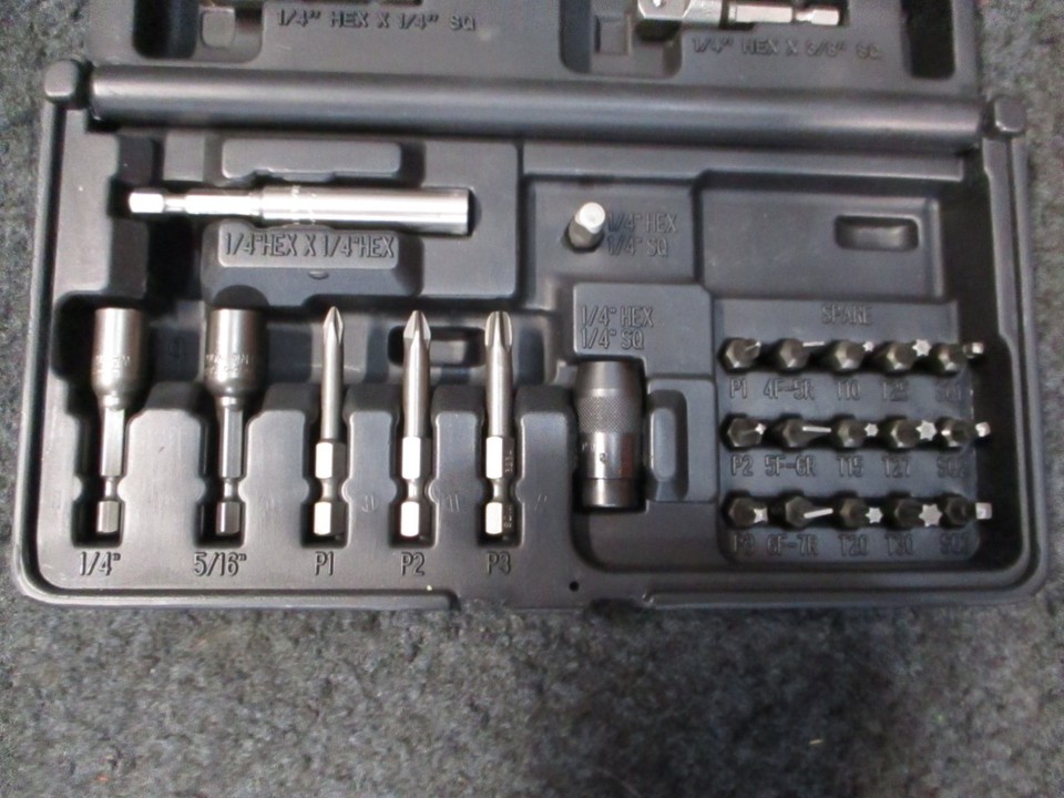 Snap-on SDMEXT27K 27 pc 1/4" Hex Drive Ball Detent Adaptor and Bit Set ...