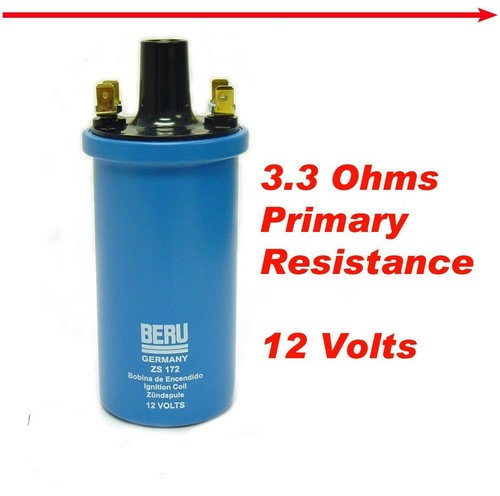 12V ZS 172 Beru Coil VW Beetle Bus Porsche 912 replaces Bosch 00012 ...